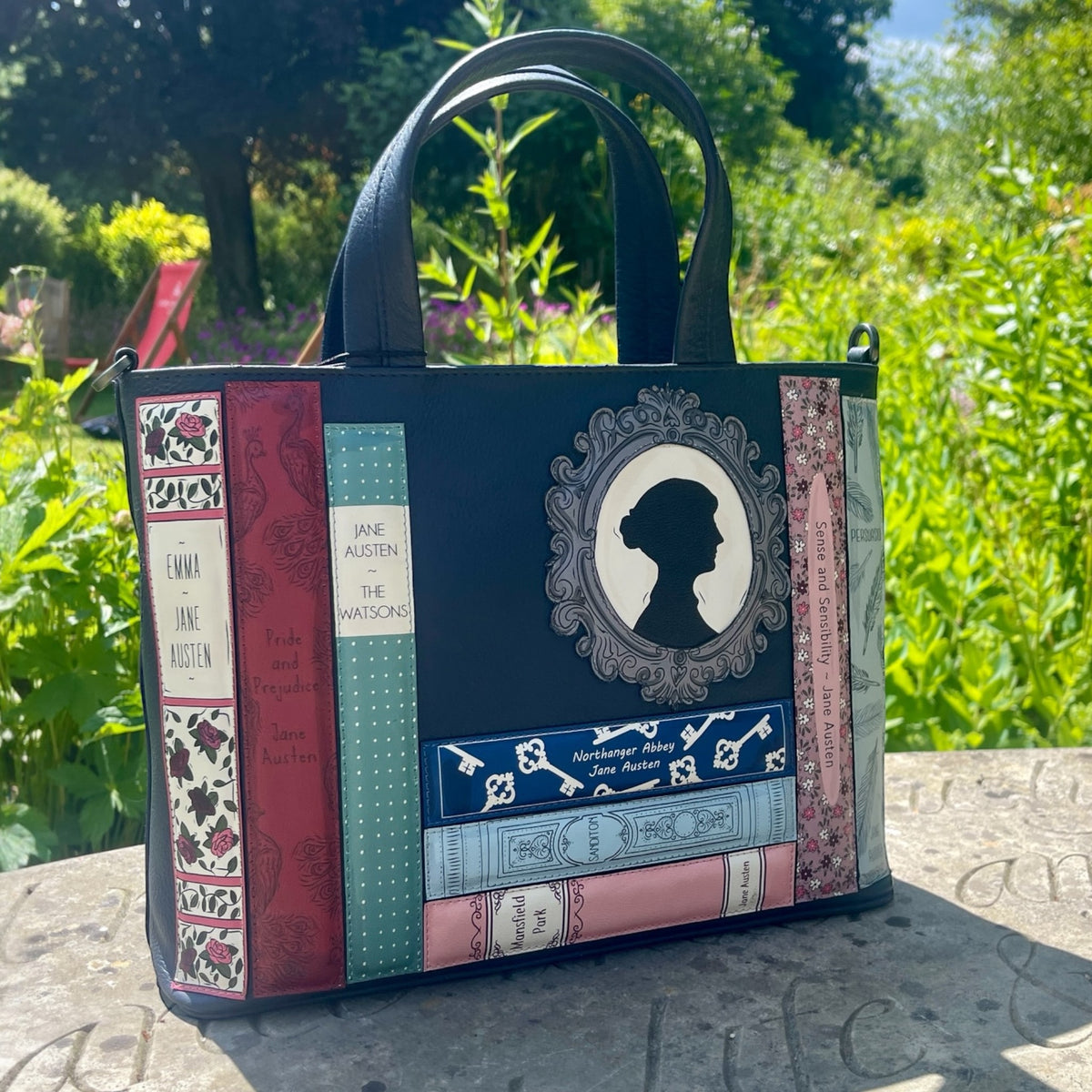 Jane Austen Bookworm Leather Multiway Grab Bag – Jane Austen's House